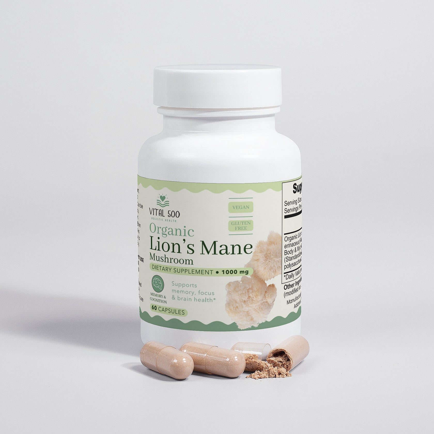 Organic Lion's Mane Mushroom Vital 500