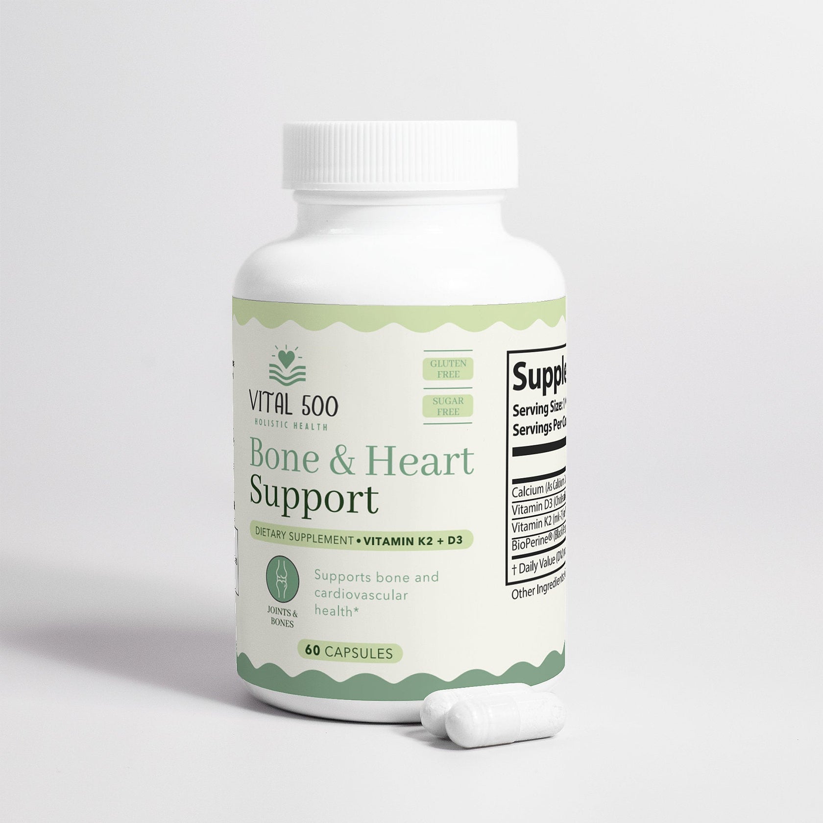 Vitamin D & K2 Bone & Heart Health Vital 500